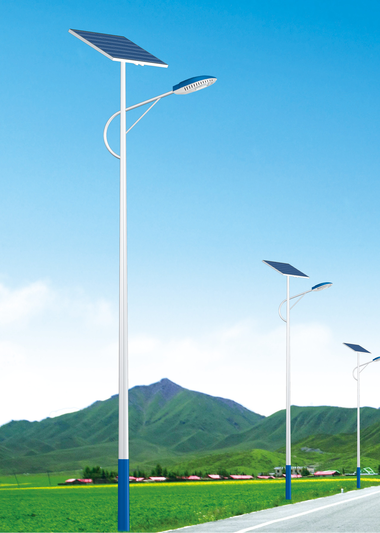 1000 Lumen City Road Smart Solar led light Street Light 50W 80 Watt 120 ...